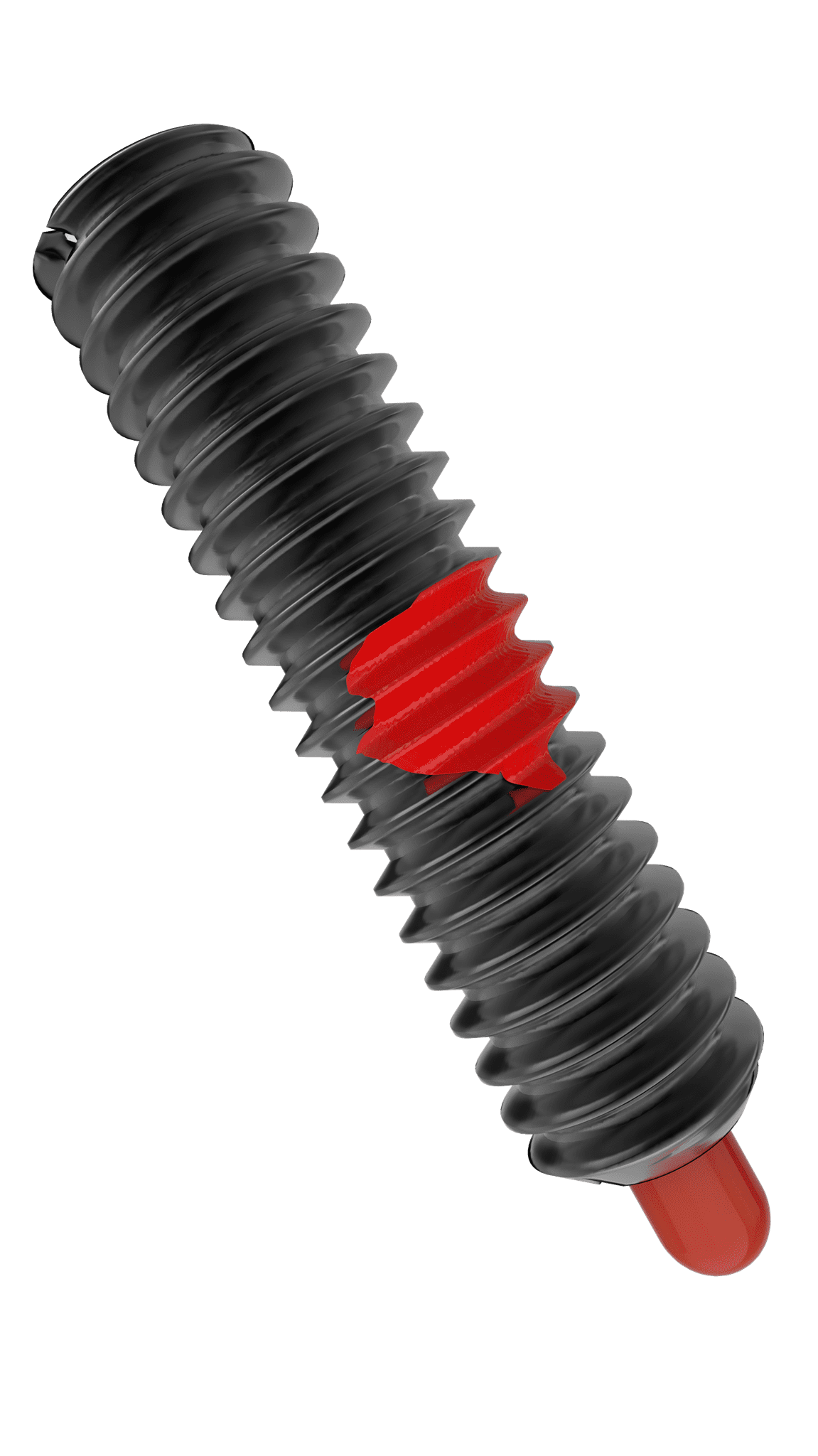 Nylon flat plunger stay spring loaded. Black. - Sydney Building Materials